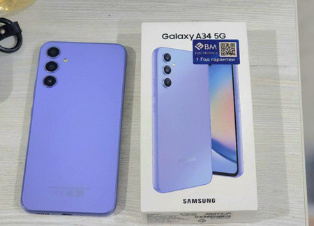 Продаётся телефон Samsung Galaxy A34 5G 6/128GB с коробка документом