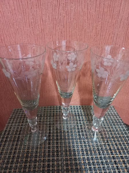 СССР бокалы,винтаж,цветное стекло, 2шт.