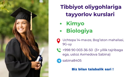 Kimyo va Biologiya bo'yicha Repetitor
