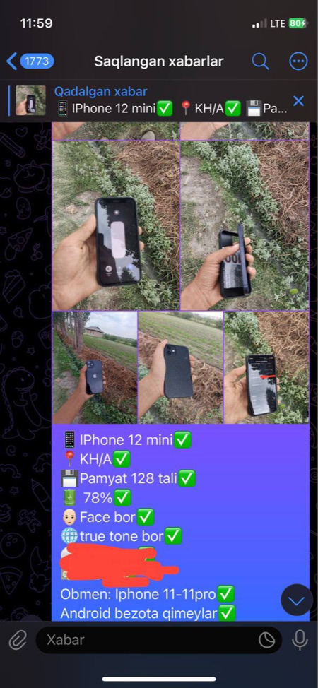 Iphone 12 mini holati rasmda