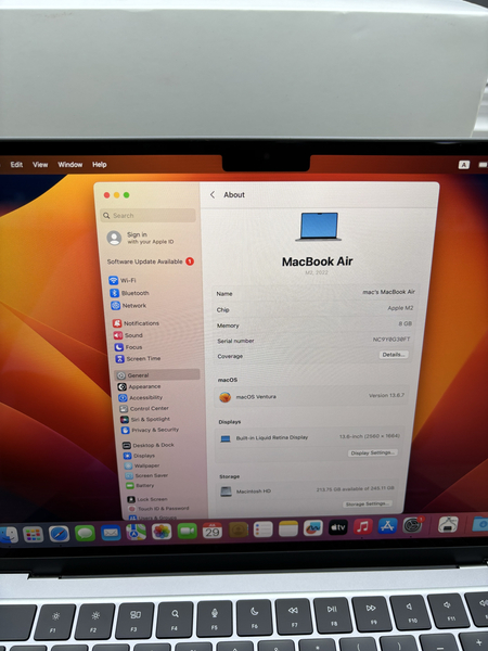 Macbook air 2024 M3 8/256Gb