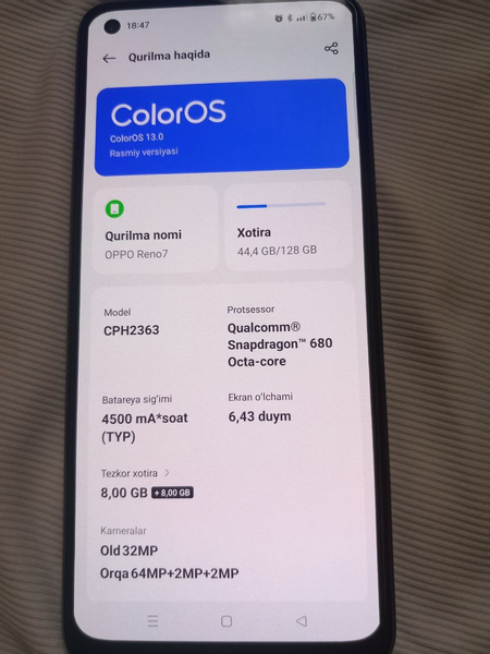 Oppo Reno 7 8 128GB Obmen bor