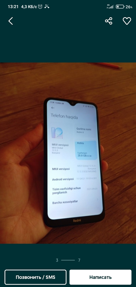 Redmi 8 3/32 gb xolati a'lo
