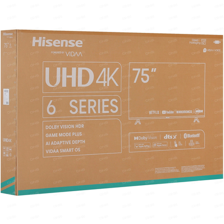 75 189 см LED-телевизор Hisense 75A6K черный