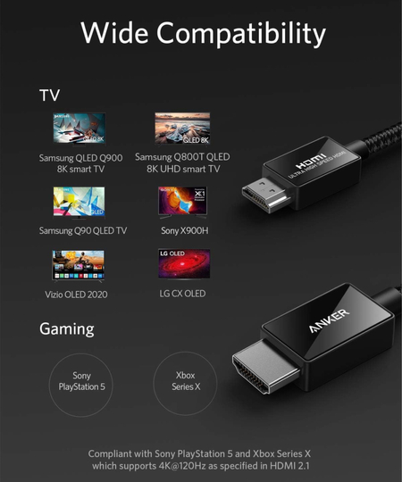 8K HDMI кабель/шнур Anker, Ultra High Speed