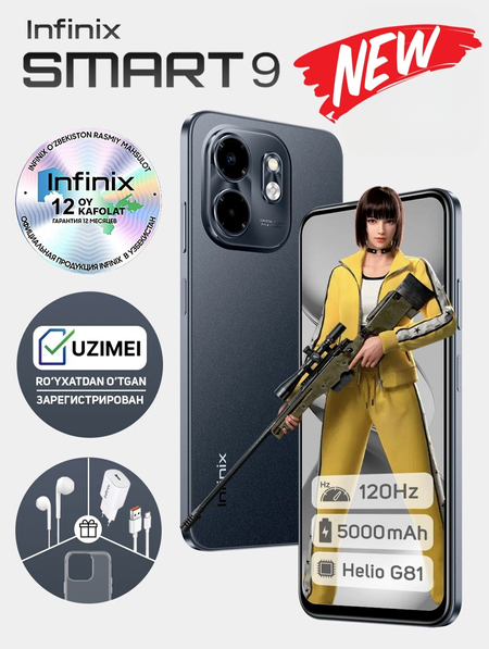 Infinix SMART 9  2025 New Super Skidka+Garantiya+Dastavka