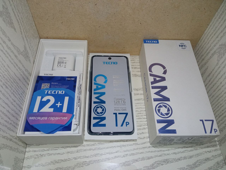 Tecno comon P17, xotira 6/128, tezkor quvvatlash, NFS bor. Kafolat 1 y