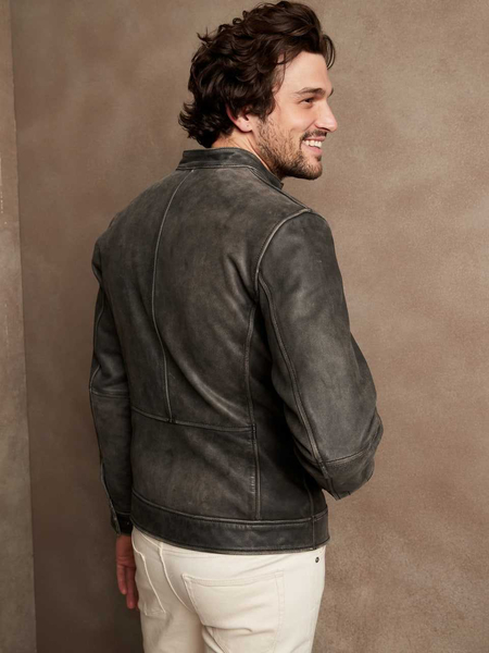 Мужская кожаная куртка Banana Republic Calvo Leather Jacket! Новая!