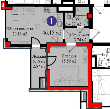 ЖК КИСЛОРОД 2 квартиры Мурад Билдингс (70531)