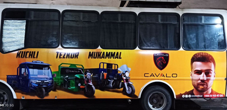 Avtobuslar tashqi qismida reklama/Реклама на Автобусах снаружи