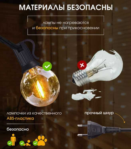Новогодняя гирлянда ретро уличная, для сада, дома, бара, ресторана