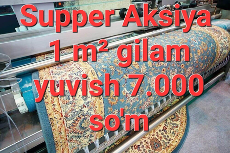 7.000 dan gilam yuvilmidi.  Bizda fabrika 12.000 dan gilam yuviladi.