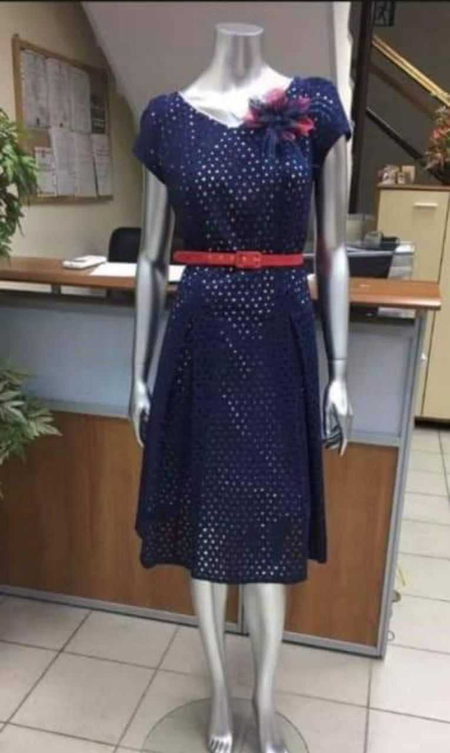 Винтажное платье из хлопка с вышивкой