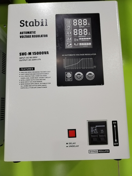 Stabilizator 15 kv 80-260v tokni 220v qilib beradi.