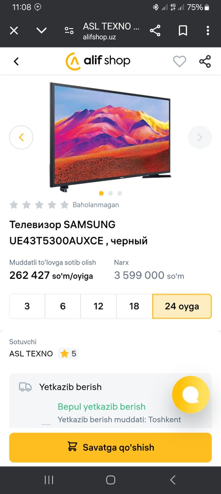 Telvezor Samsung 32 Smart Madel 5300