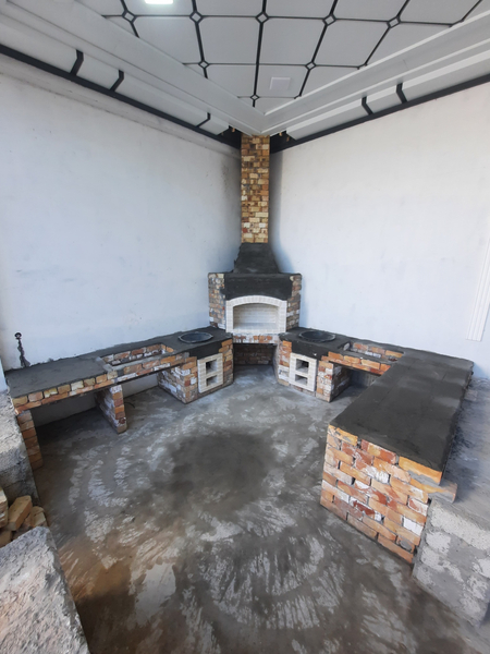 Летний кухня, ёзги ошхона, Барбекю Barbekyu, Камин Kamin, учок,