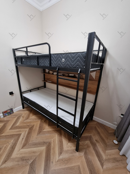 Детская кровать металлическая, (2- Этажная) Двухъюрусная, Стиль LOFT,