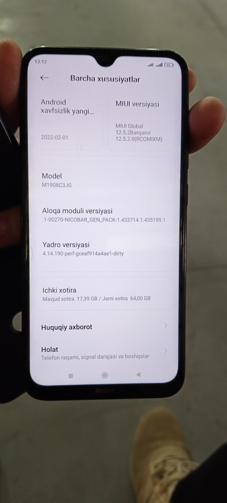 REDMI NOTE 8 4+1/64