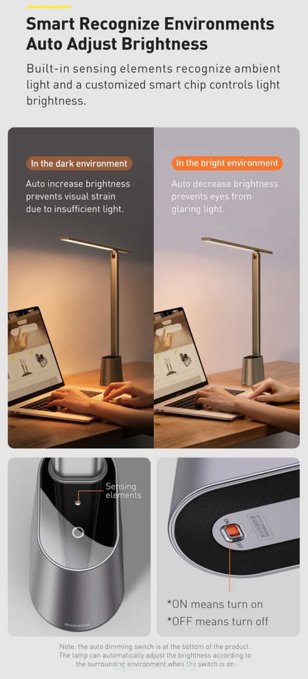 Baseus Desk Lamp Auto Dimming настольная лампа