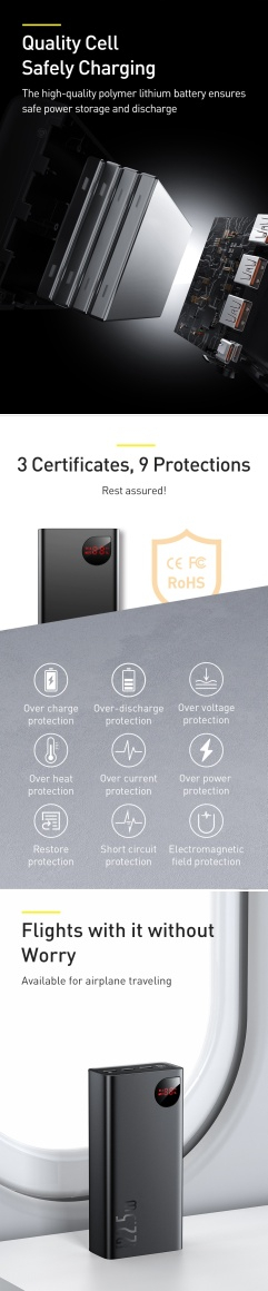 Baseus Adaman Series 40000mAh Power Bank PD 22.5W QC4.0