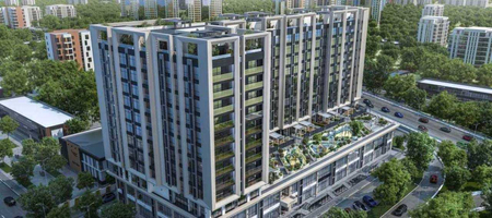 ЖК Prestige Garden 1-комнатная 30м2 КОРОБКА с КАДАСТРОМ 11-этаж СРОЧНО