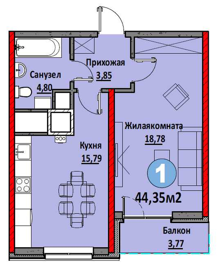 Продаются в ЖК «SOY BO’YI»
Евро 2х кв
Бизнес Класс.45.39 м2.