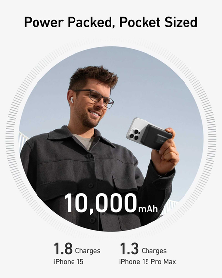 Внешний аккумулятор Anker MagGo (10K) Power Bank Apple 15 Pro Max