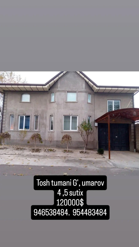 Tosh tumani G\\\',umarov 4,5 sutixli xovli sotiladi
