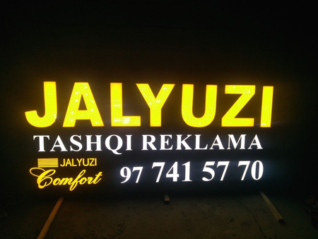 Tashqi reklama xizmatlari: Hajmli harflar, Yonuvchi harflar, Orakal