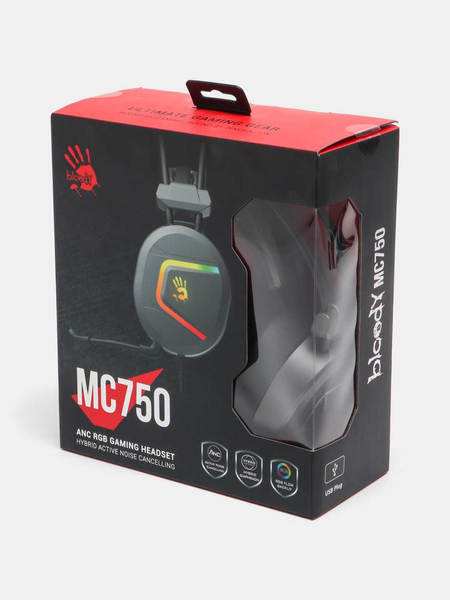 Проводные наушники Bloody MC750 BLACK, GREY - ИГРОВАЯ ГАРНИТУРА 7.1