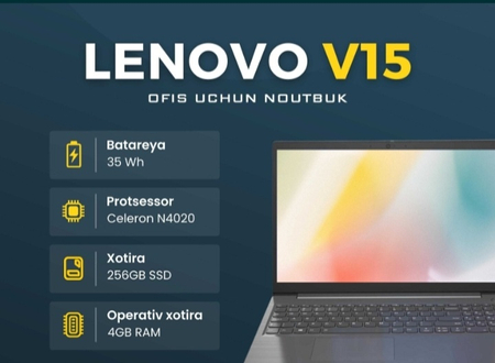 Lenovo V15 4gb 256SSD Srochniy sotiladi 178-soat ishlagan