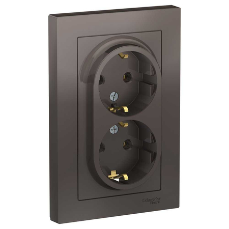 Schneider Electric. AtlasDesign. Розетка двойная с заземлением в сборе