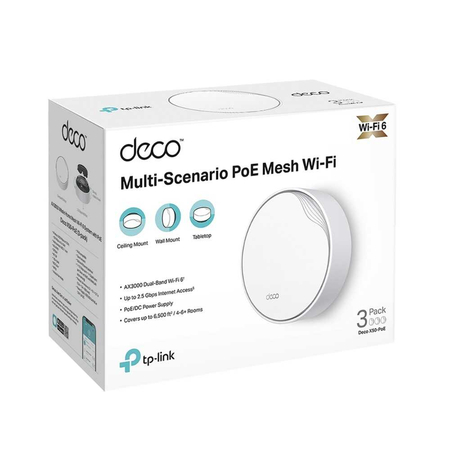 TP-Link Deco X50 PoE (3-pack)AX3000 Домашняя Mesh Wi‑Fi6 система