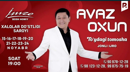 Avaz Oxun kansertiga bilet bor
