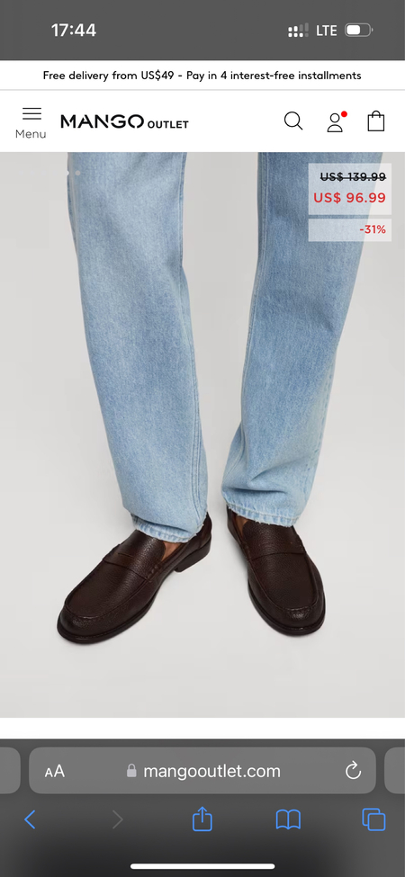 Loafers мокасины mango 43 размер