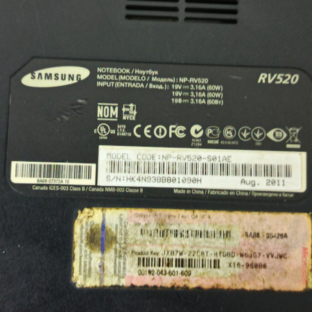 Samsung rv-520 ноутбук