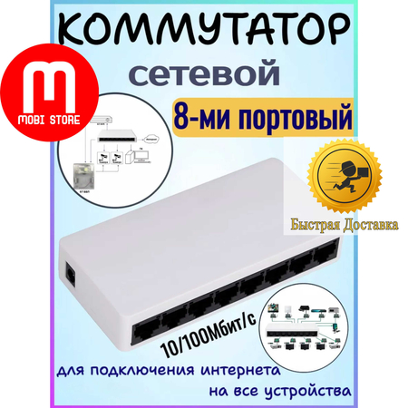 Сетевой коммуникатор PIX-LINK LV-SW08 8 портов 100 mb/s (Garantiya)