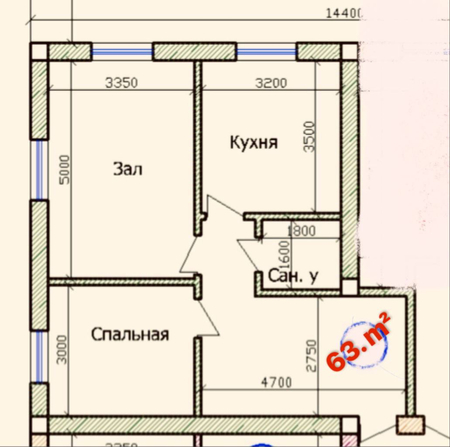 Икки хона 53м² ва 63м² ўзимники. Двух ком
