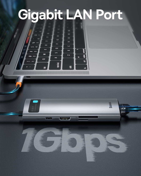 USB Hub Док станция Baseus 7в1 Type-c CReader PD 100W 4K-60Hz Ethernet