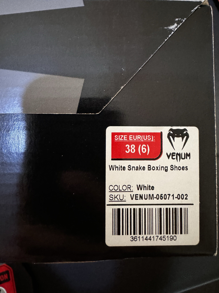 Venum White Snake Boxing Shoes for Women - White