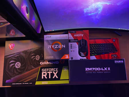 Компьютер RTX3050 Gaming X, Ryzen 3 3200G, AOC, HyperX, Msi