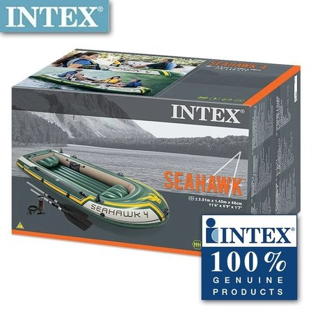 Надувная лодка SEAHAШK 4 INTEX 3.51×1.45×48см достафка бесплатная