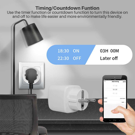 Смарт-розетка Tuya с поддержкой Wi-Fi, 20 А