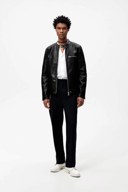 ZARA Мужская Кожаная Куртка New 52-размер (XL)
