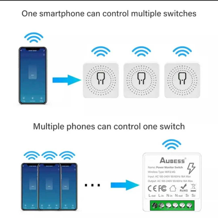 Умный дом WiFi  беспроводной выключатель с Алиса / Alexa новые белые