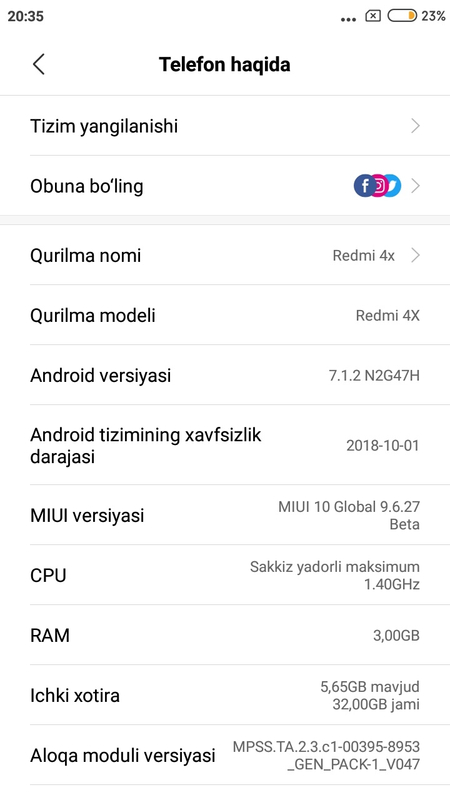 Redmi 4X 3/32  VA Smart soat m3