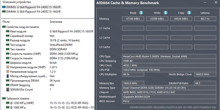 G.Skill DDR4 32gb 2x16 2400mhz