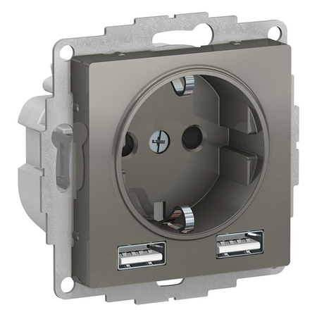 Schneider Electric. AtlasDesign. Розетка 16А с 2 USB A+A