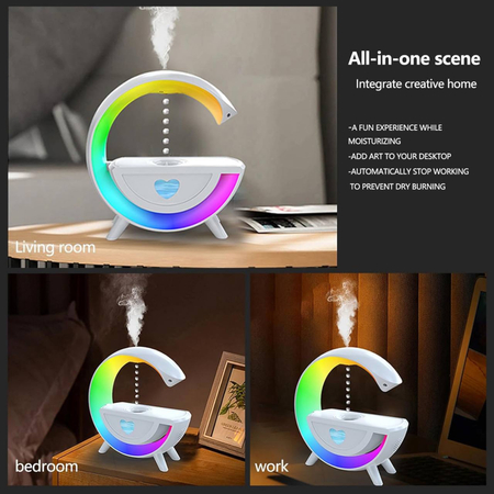 увлажнитель воздуха с Bluetooth-динамиком, 7-цветным ночником