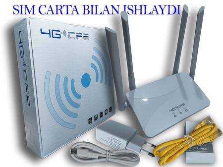 Sim Carta bilan ishlovchi WI FI Router To'rtta Shoxli | сим карта вай